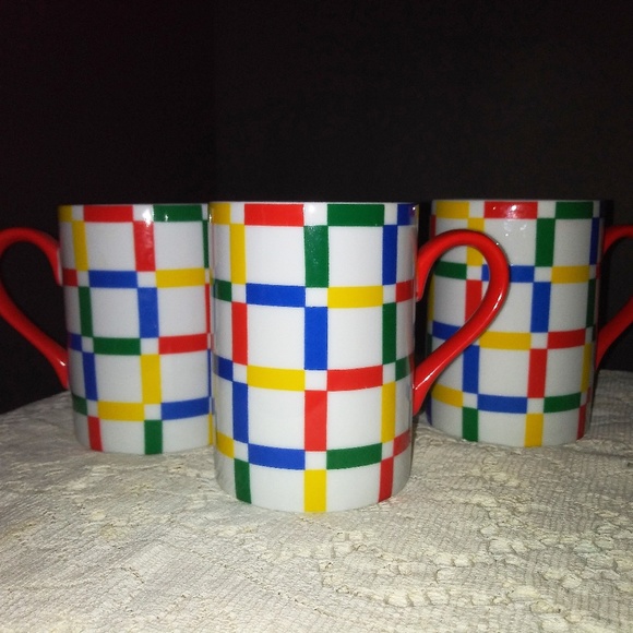 Fitz and Floyd | Dining | 3 Fitz Floyd Hopscotch Pattern Mugs Perfect ...